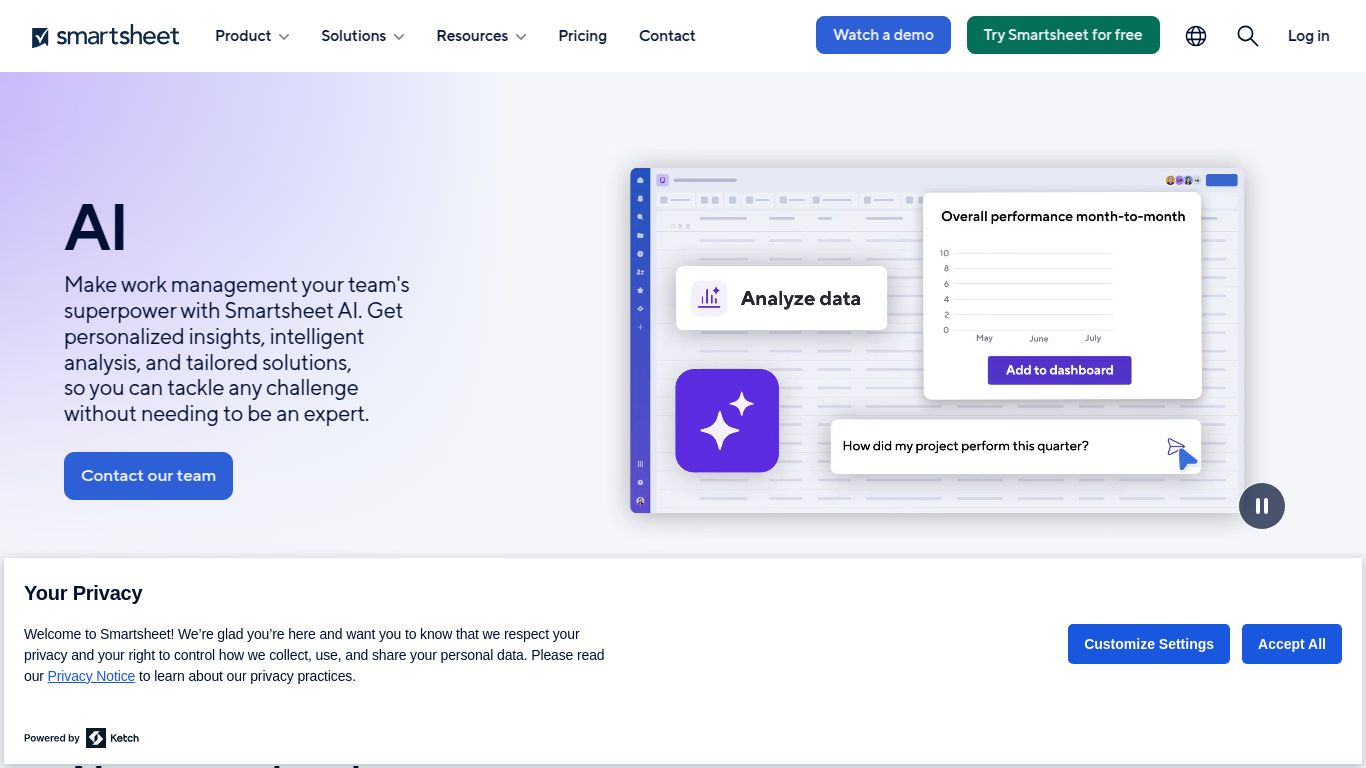 Smartsheet — AI - Generate formulas, summarize data, and streamline ...